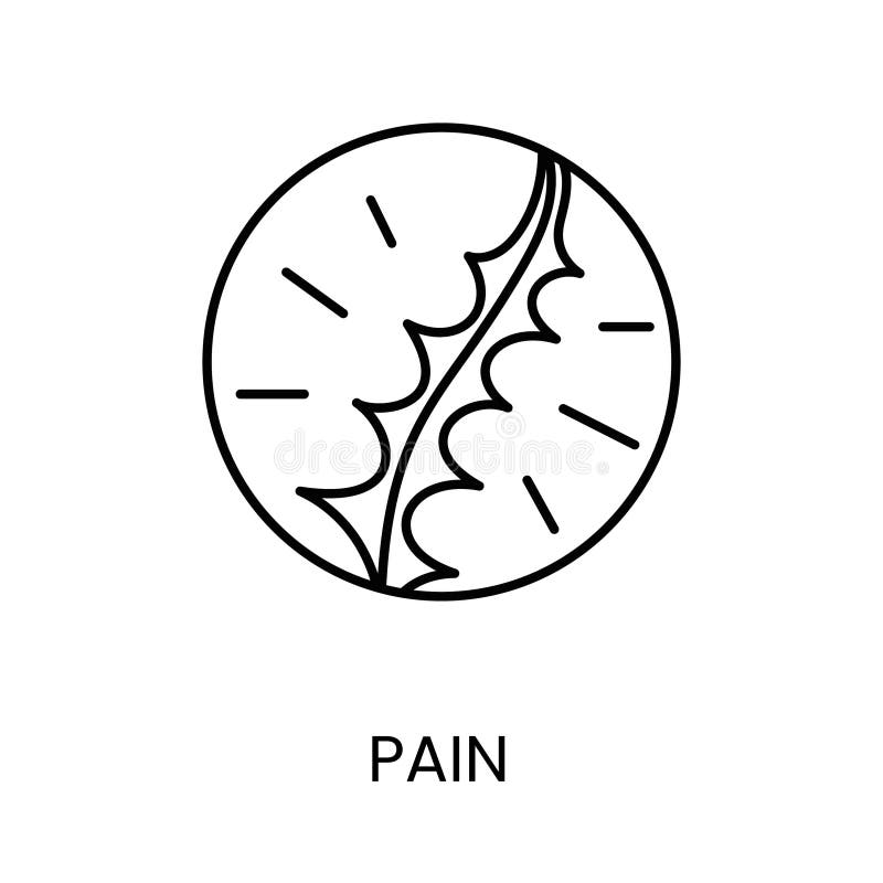 Pain Vector Line Icon Showing Discomfort Stock Vector - Illustration of ...