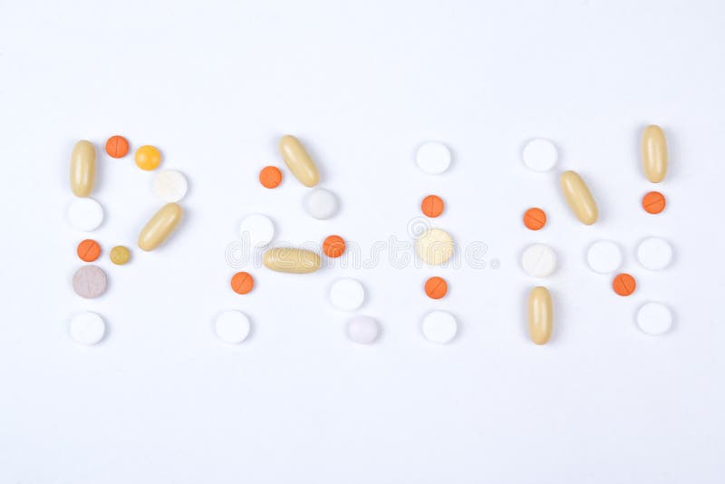Pain Word Text Made of Colorful Tablets Stock Image - Image of ...