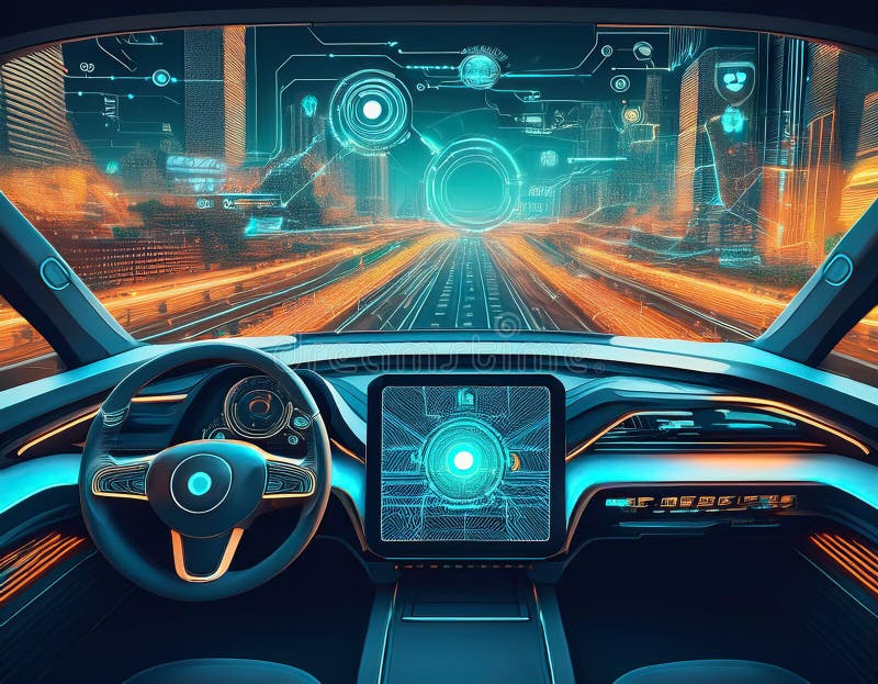 Painel De Autopilotagem Com Mapa Digital Ilustração Stock - Ilustração ...