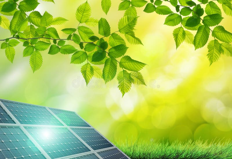 Painel solar no verde imagem de stock. Imagem de energia - 38820047