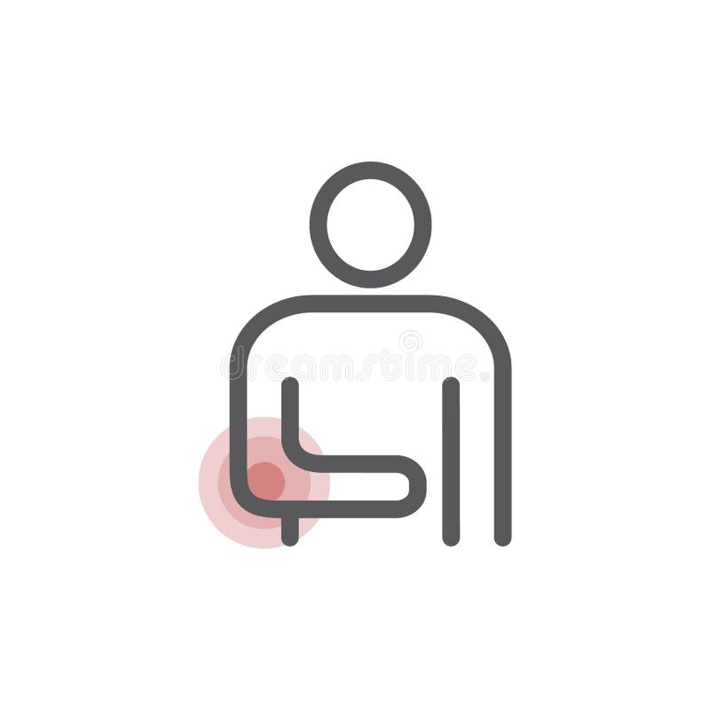 Painful Elbow Line Icon. Vector Sign for Web Graphic. Stock Vector ...