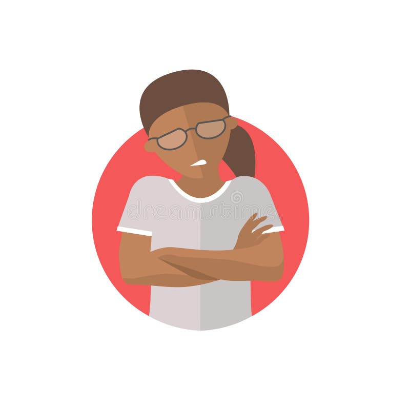Painful Expression, Black Girl in Pain, Flat Vector Icon Stock Vector ...