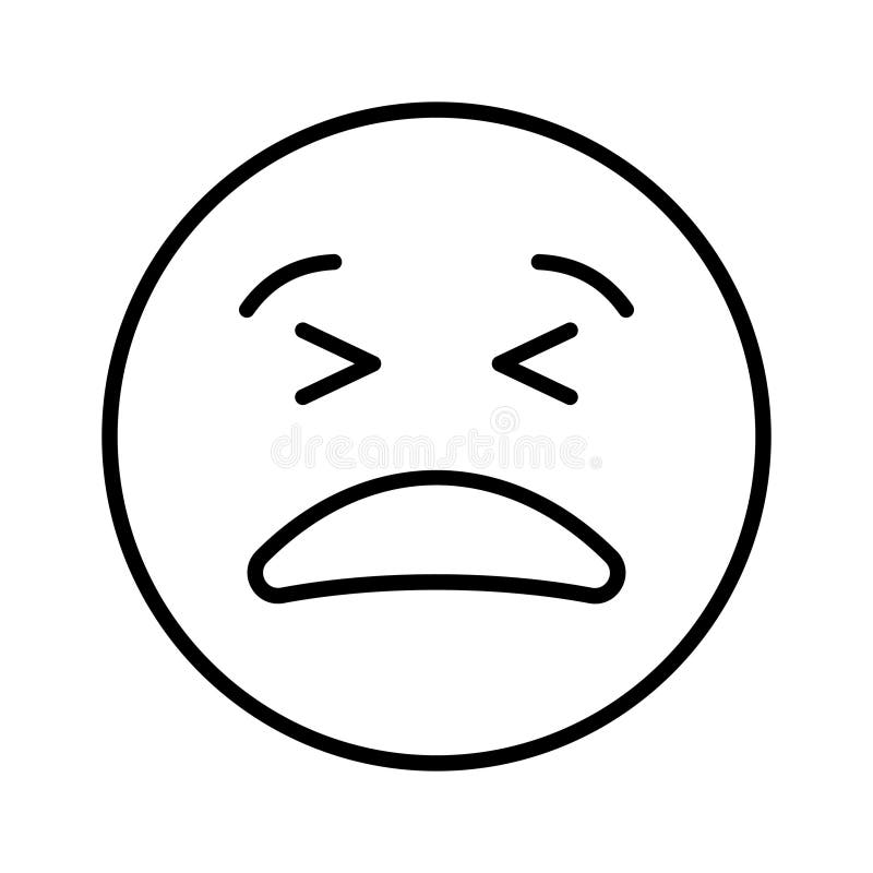 Painful Expression, Trendy Icon of Pain Emoji, Editable Vector Stock ...