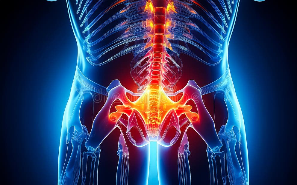 Painful sacroiliac joint stock illustration. Illustration of ergonomics ...