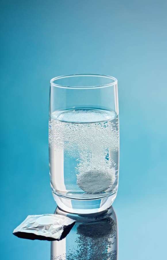 Antacid Tablets Dissolving Seltzer Glass Stock Photo - Image of alka ...