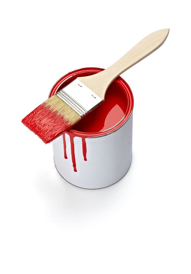 Open Red Paint Can stock image. Image of indoors, aerial - 34638089