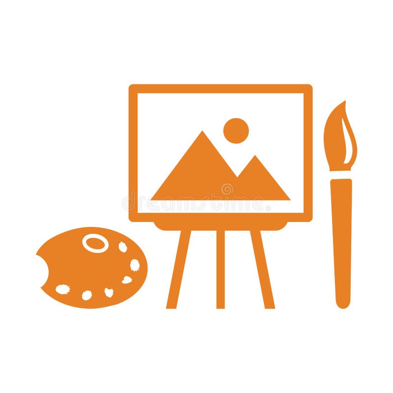 Paint, Art, Painting Icon. Orange Vector Design Stock Vector ...