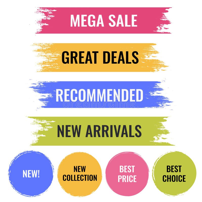 Paint Banner Set Isolated White Background Stock Vector - Illustration ...