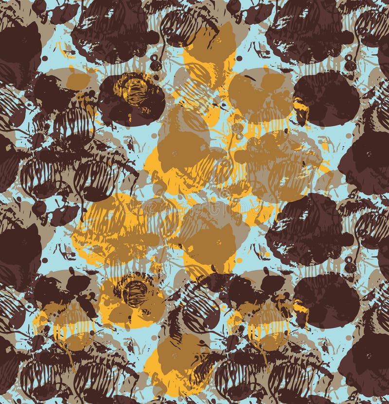 Paint Bleeding Stains Blue and Brown Stock Vector - Illustration of ...