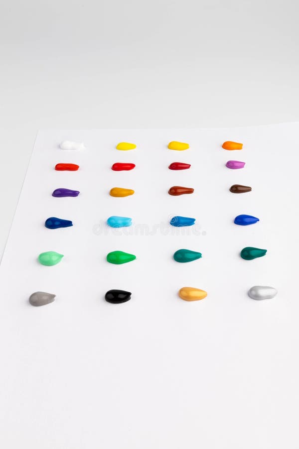 Paint Blobs of Different Colors Isolated on White, Set Stock ...