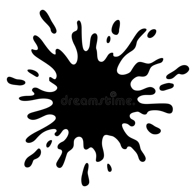 Paint Blot. Creative Isolated Paint Brush Stroke or Spot. Ink Smudge ...