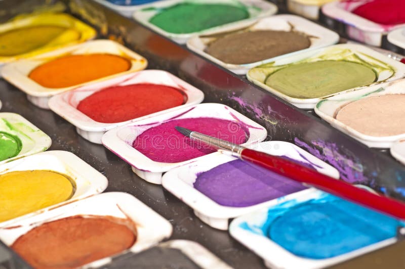 Artists Paint Color Box of Diversity Stock Image - Image of powder ...