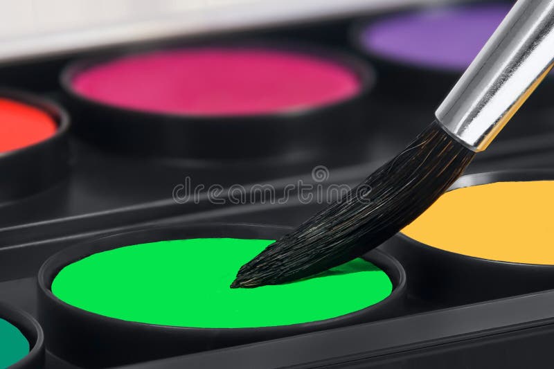 Paint box stock image. Image of pigment, green, palette - 27592297