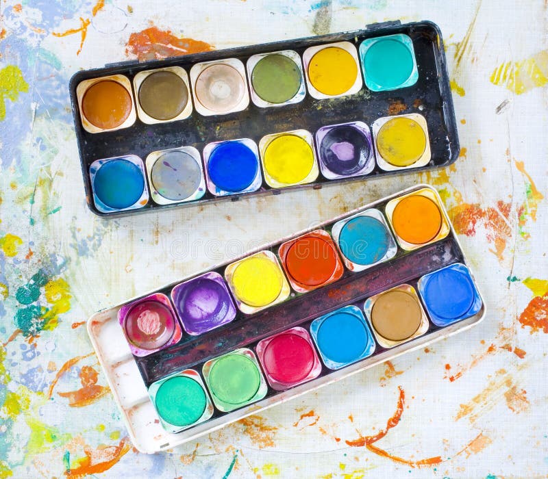 Paint Palette Isolated on White Background Stock Photo - Image of play ...