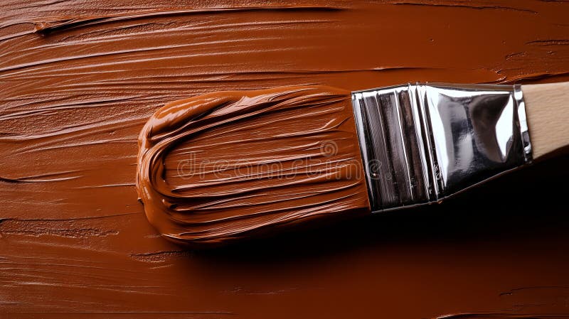 A Paint Brush with a Brown Paint on it Stock Image - Image of paint ...