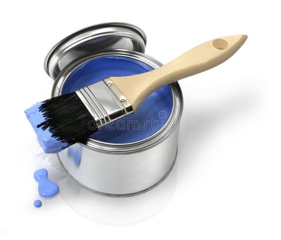 Paint brush and can stock image. Image of brush, silver - 13542863