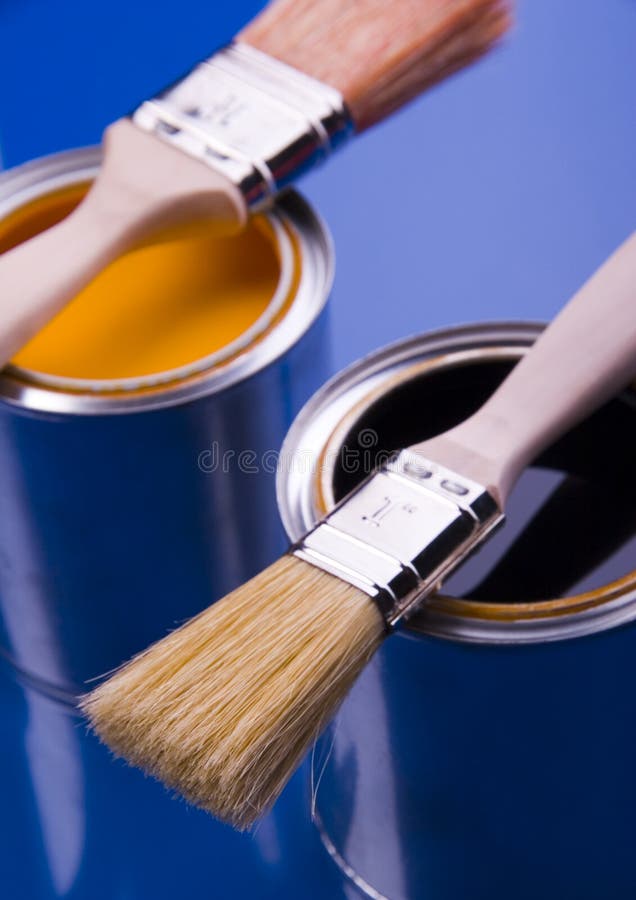 Paint brush and can stock image. Image of brush, silver - 13542863