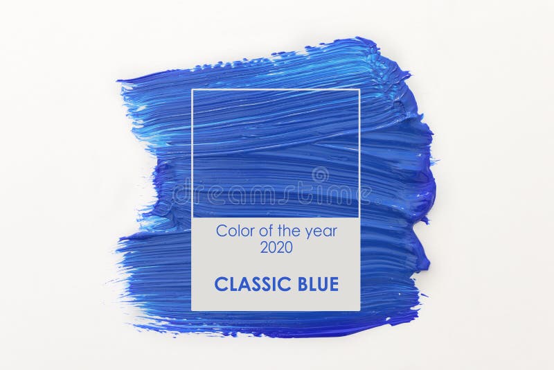 Paint Brush of Classic Blue Color of the Year 2020 Editorial Image ...