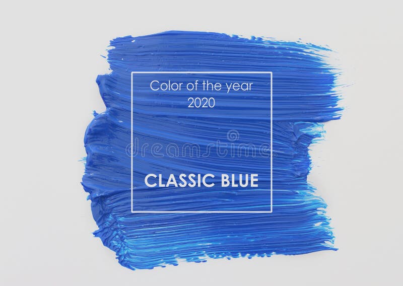 Paint Brush of Classic Blue Color of the Year 2020 Editorial Image ...