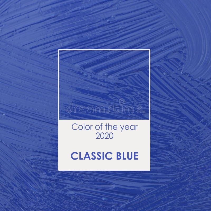 Paint Brush of Classic Blue Color of the Year 2020 Stock Photo - Image ...