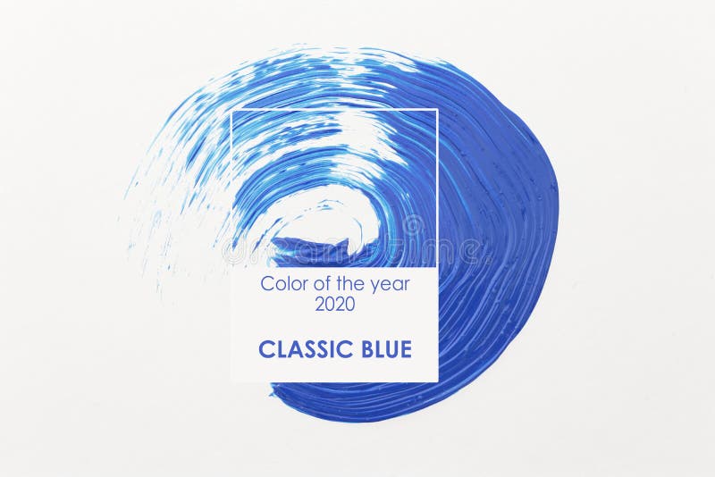 Paint Brush of Classic Blue Color of the Year 2020 Editorial Image ...