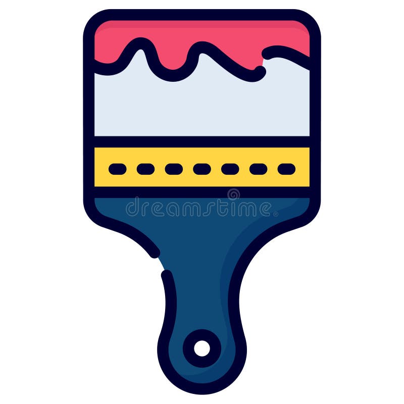Paint Brush with Color Palette, Icon of Color Palette, Painting Tools ...