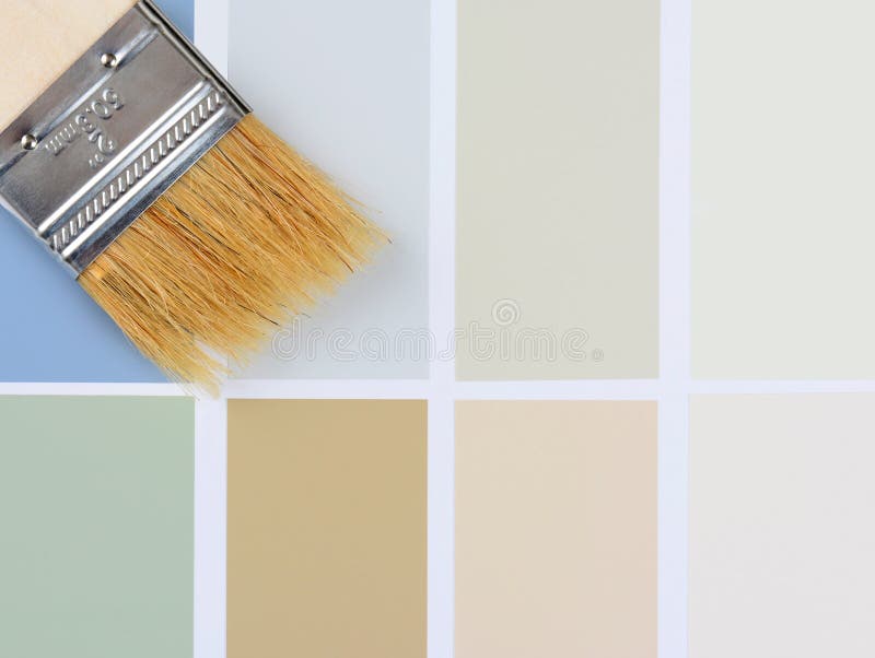 Paint Brush in Corner Color Chart Stock Image - Image of laying, white ...