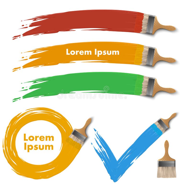 Paint Brush Design Elements Stock Vector - Illustration of creativity ...
