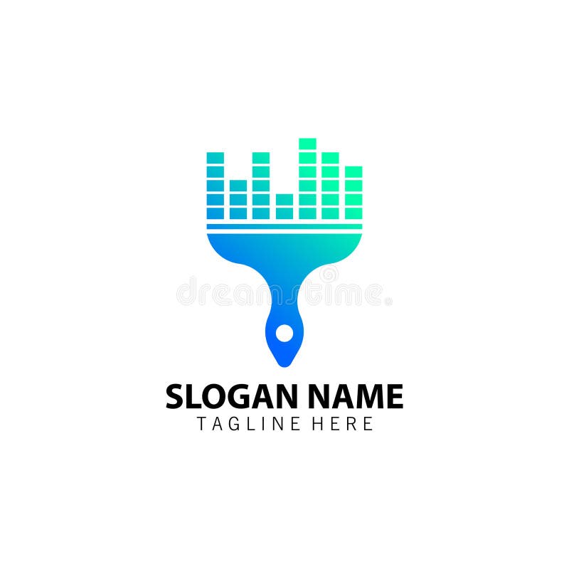 Paint Brush Equalizer Logo Design Vector Stock Illustration ...