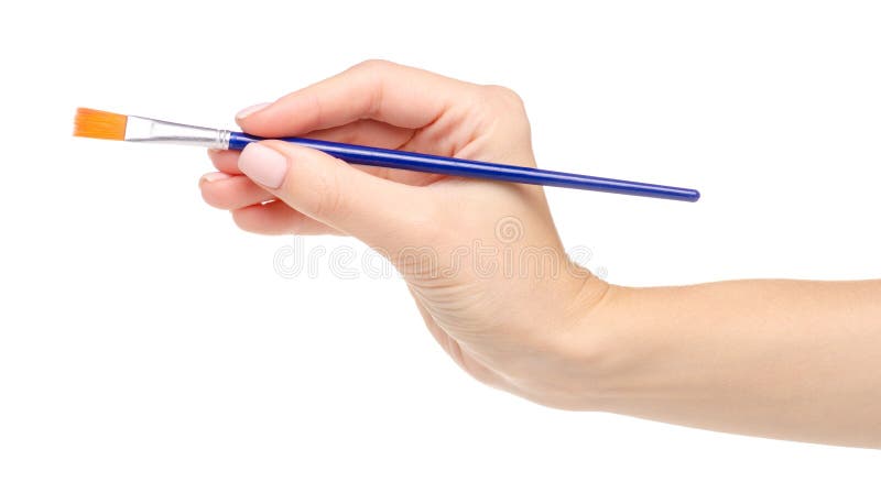 Paint brush in hand stock photo. Image of equipment - 129569012