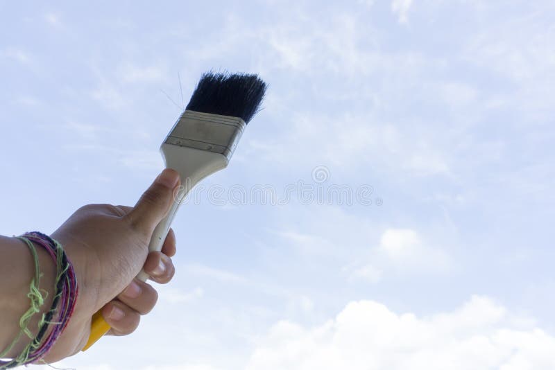 Paint Brush Handles are Sky and Cloud Stock Photo - Image of clouds ...