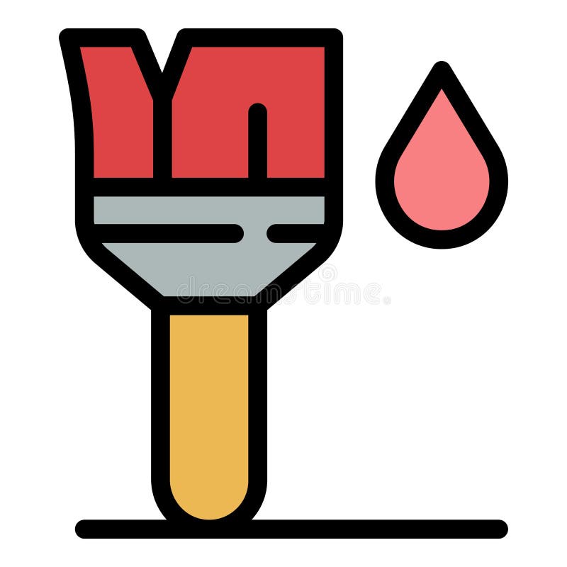 Paint Brush Icon Color Outline Vector Stock Vector - Illustration of ...
