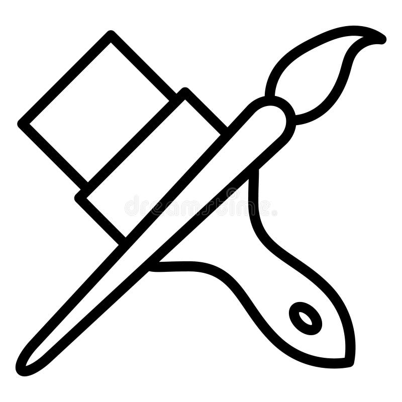 Paint Brush Icon, Equipment Painter Tool Flat Web Symbol, Paintbrush ...