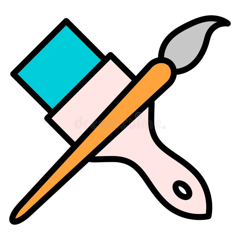 Paint Brush Icon, Equipment Painter Tool Flat Web Symbol, Paintbrush ...