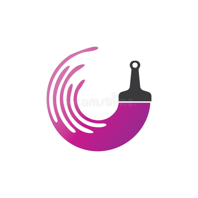 Paint Brush Icon Logo Design Template Vector Image Stock Illustration ...
