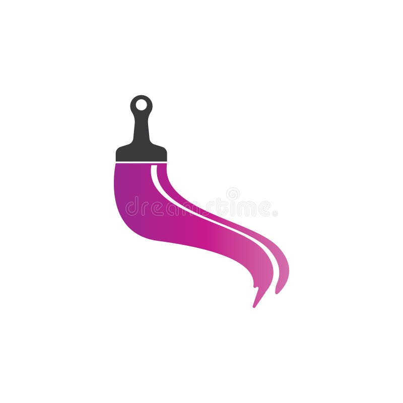 Paint Brush Icon Logo Design Template Vector Image Stock Illustration ...