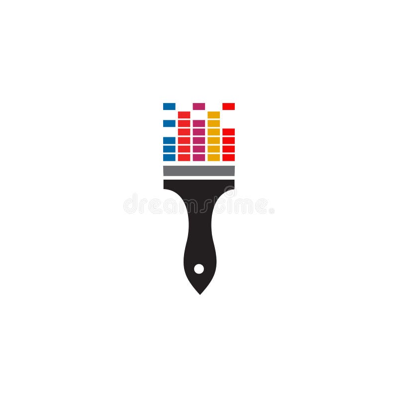 Paint Brush Icon Logo Design Vector Template Stock Vector ...