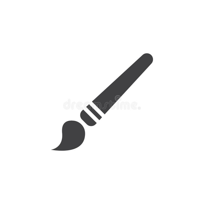 Paint Brush Icon , Solid Logo Illustration, Pictogram Isol Stock ...
