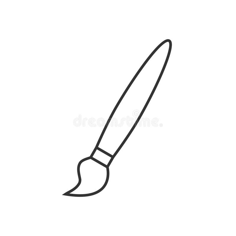 Paint brush linear icon stock vector. Illustration of decoration - 88905103