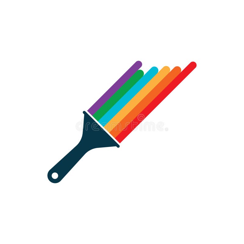 Paint brush logo icon stock vector. Illustration of icon - 379871562