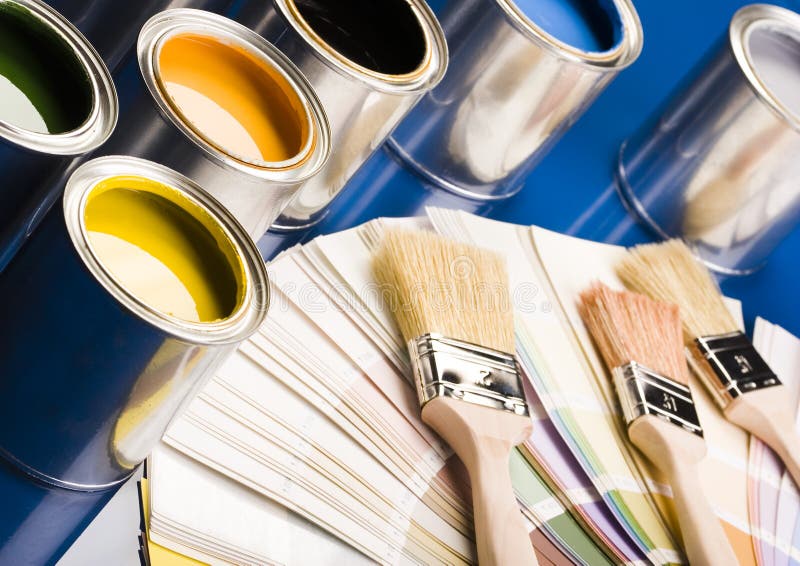 Paint brush and paint stock image. Image of brushes, curve - 2708245