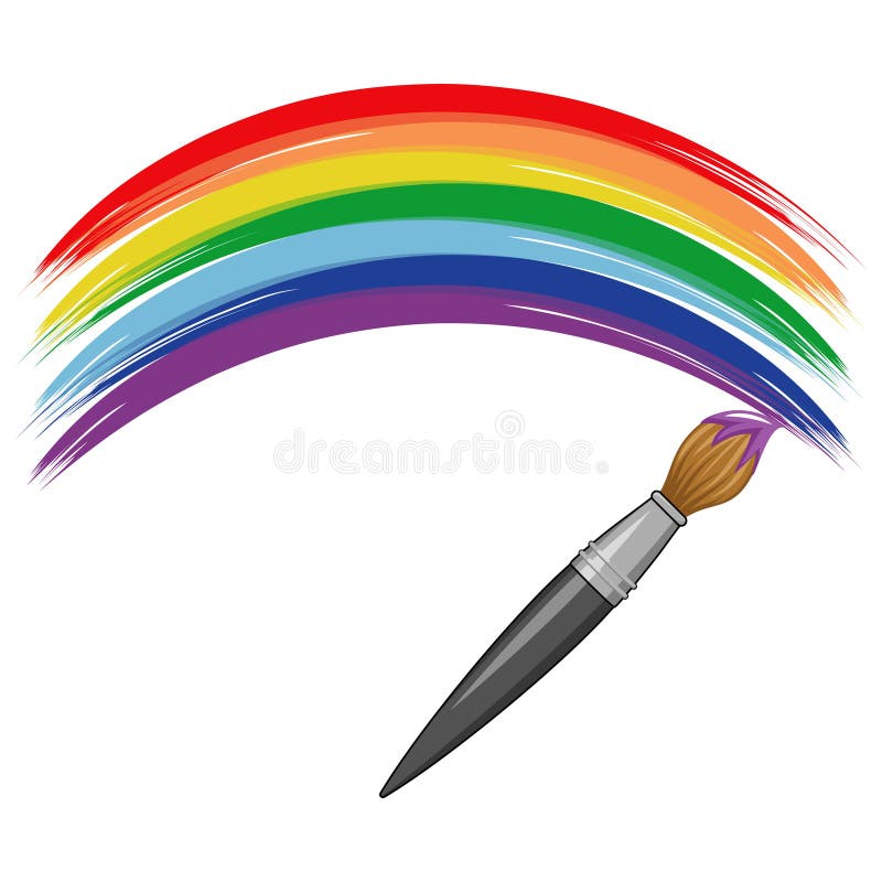 Paint Brush Rainbow Background. Stock Vector - Illustration of paper ...