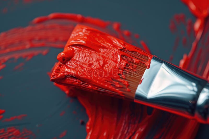 A Paint Brush with Red Paint on it. Suitable for Art Projects and ...