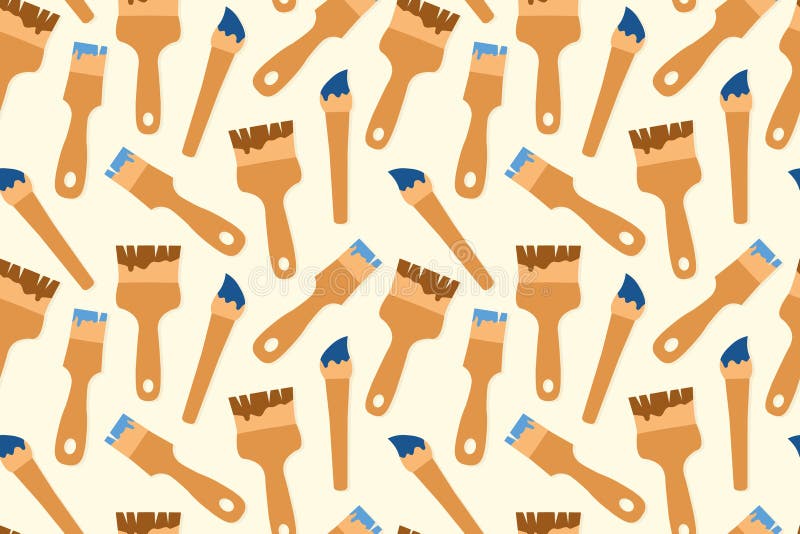 Paint Brush Seamless Pattern Stock Vector - Illustration of paintbrush ...