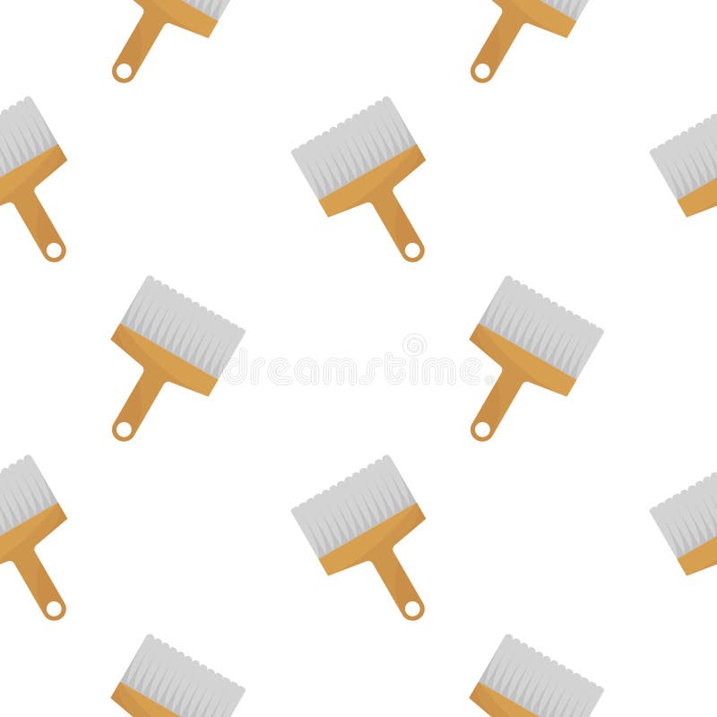 Paint Brush Seamless Pattern on White Background Stock Vector ...