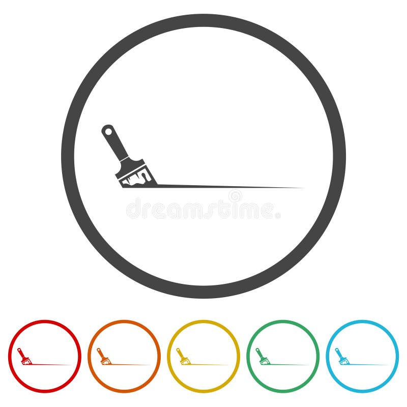 Paint Brush Simple Icon. Set Icons Colorful Stock Vector - Illustration ...