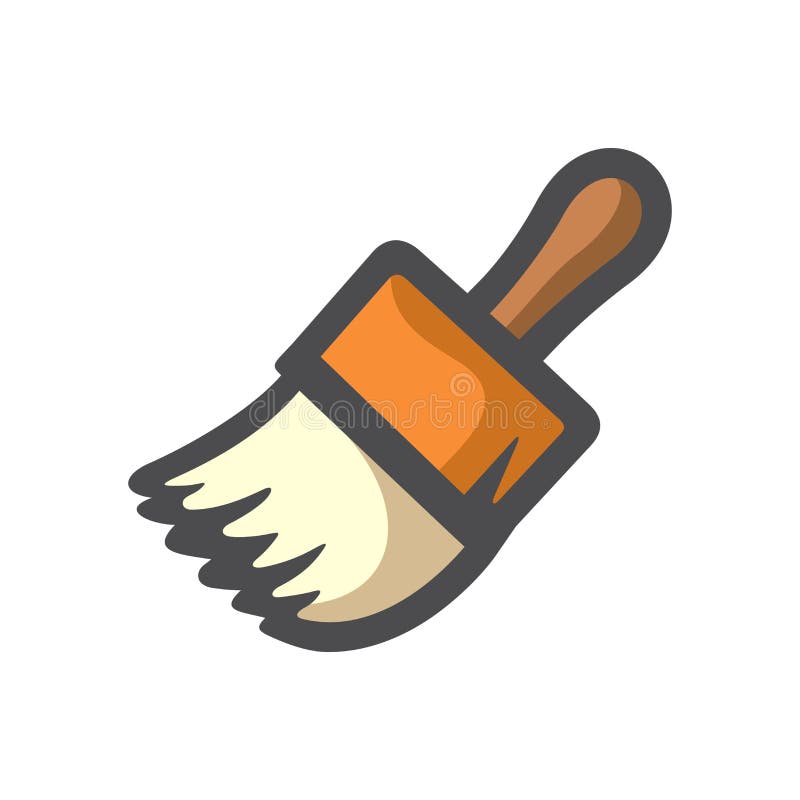 Paint Brush Symbol Vector Icon Cartoon Illustration Stock Vector ...