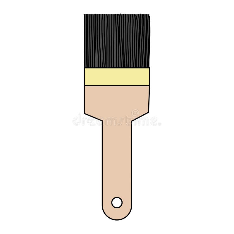 Paint Brush Tool Icon, Doodle Style Vector Stock Vector - Illustration ...