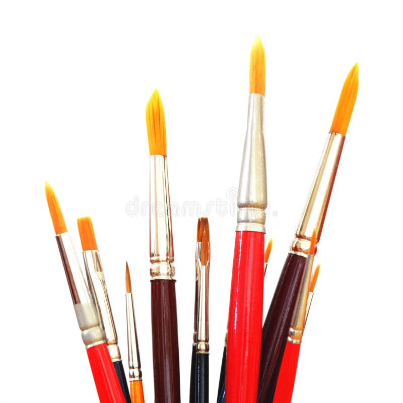 Artist Brushes and Tooth Brush Stock Photo - Image of hobby, brush: 8716774
