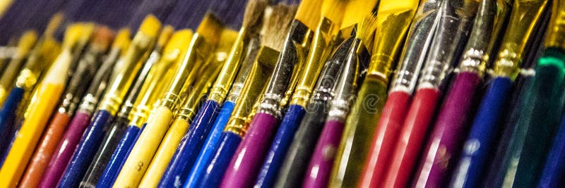 Paint Brushes Banner stock image. Image of bristles - 182095683